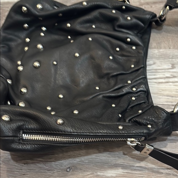 b. makowsky | Bags | B Makowsky Black Studded Shoulder Bag | Poshmark